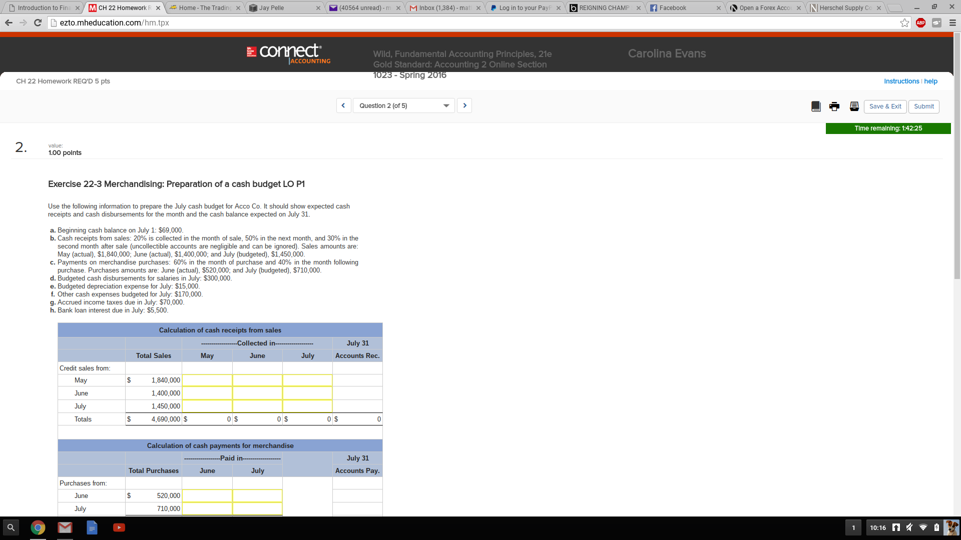 Solved Use the following information to prepare the July | Chegg.com