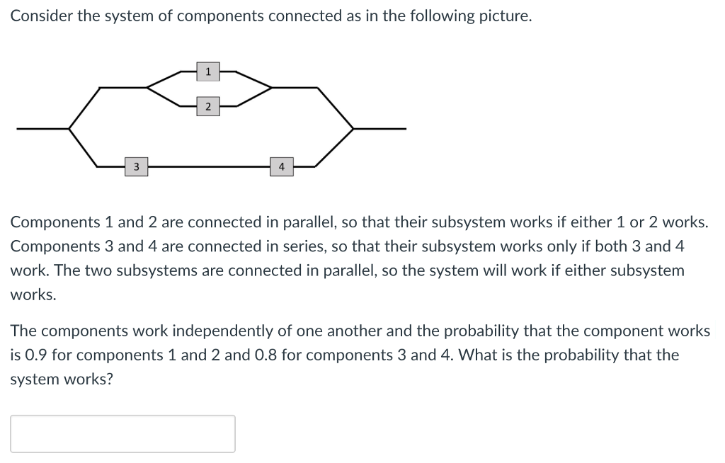 Solved Consider the system of components connected as in the | Chegg.com