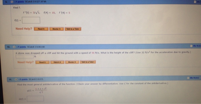 Solved Find f. F"(t) = 3/square squareroot t, f(4) = 10, | Chegg.com