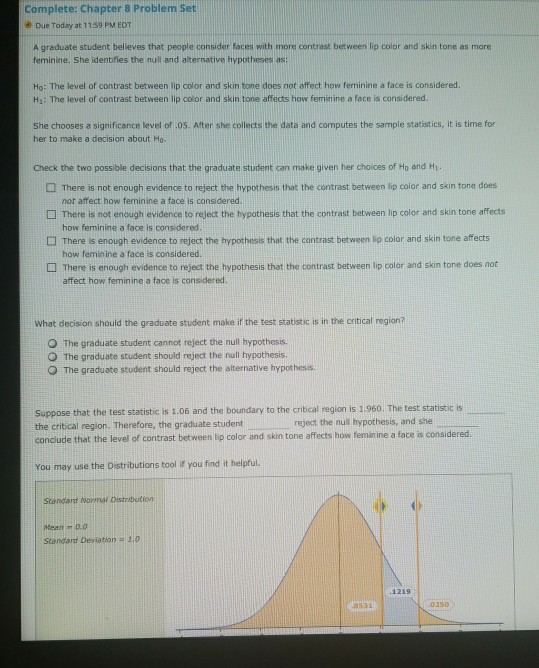 Solved Complete: Chapter 8 Problem Set e Due Today at 1159 | Chegg.com