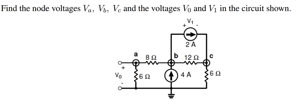 Solved Find the node voltages V_a, V_b, V_c and the voltages | Chegg.com