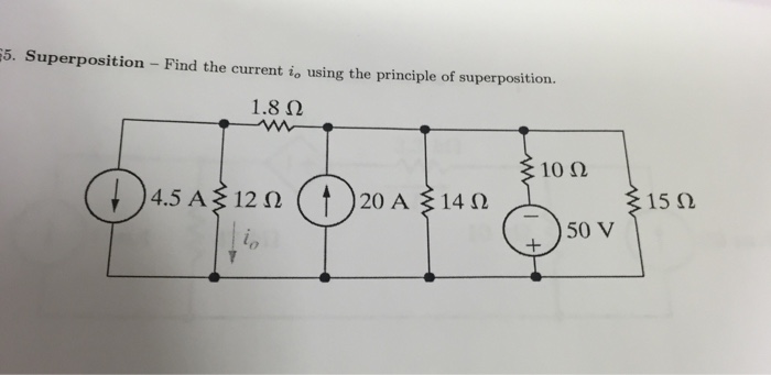 Solved superposition. -Find the current i0 using the | Chegg.com