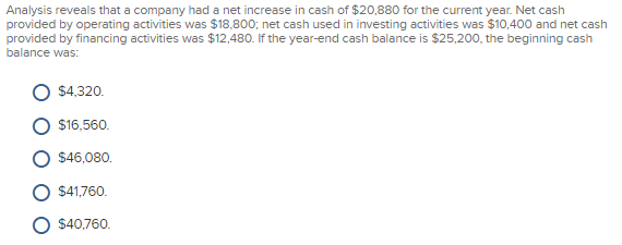 Solved Analysis reveals that a company had a net increase in | Chegg.com