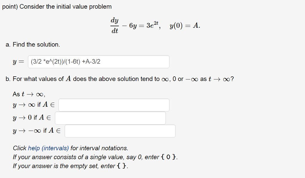 Solved Consider the initial value problem dy/dt - 6y = | Chegg.com
