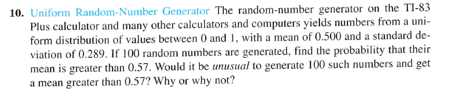 Solved Uniform Random-Number Generator The random-number | Chegg.com