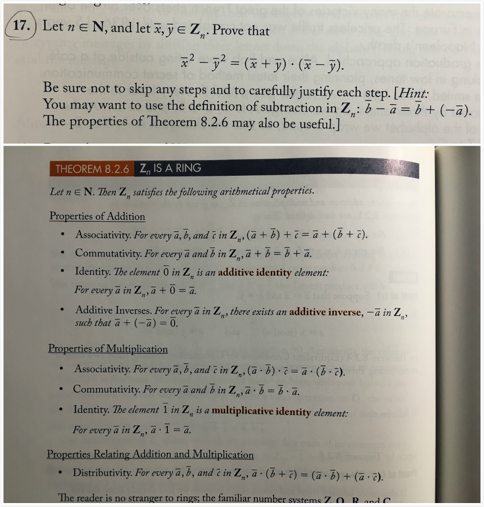 Solved Let n elementof N, and let x, y elementof Z_n. Prove | Chegg.com