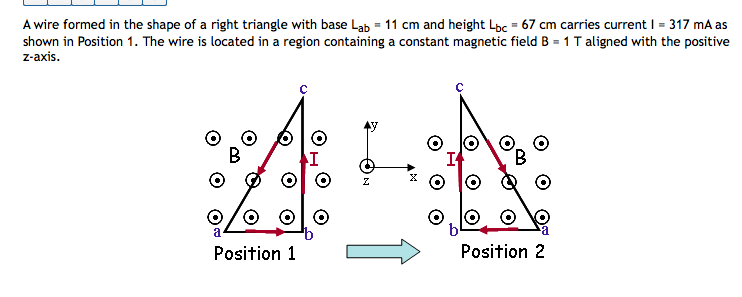 Solved A wire formed in the shape of a right triangle with | Chegg.com