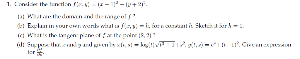 Solved Consider the function f(x, y) = (x - 1)^2 + (y + | Chegg.com