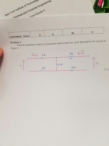 Solved Find the impedance matrix (Z parameter matrix) and | Chegg.com