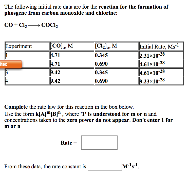 Solved 1. The following initial rate data are for the | Chegg.com Solved 1. The following initial rate data are for the | Chegg.com