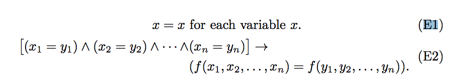 Solved 2. Prove that the equality axioms of type (E1) and | Chegg.com