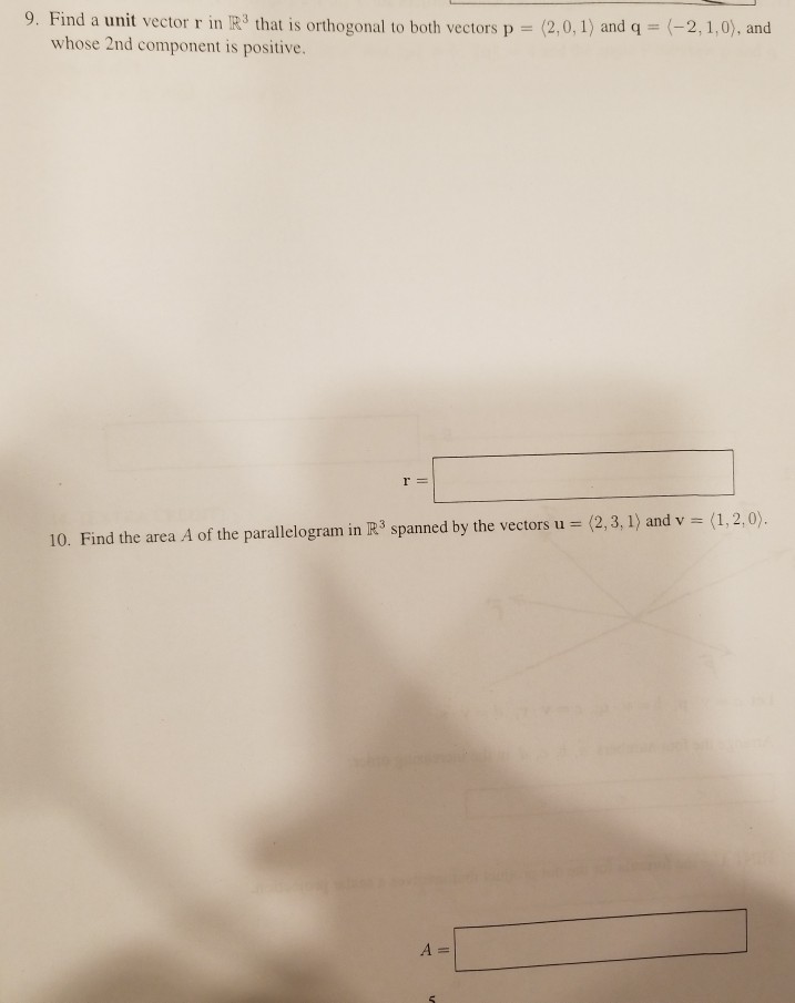 Solved Find a unit vector r in R^3 that is orthogonal to | Chegg.com