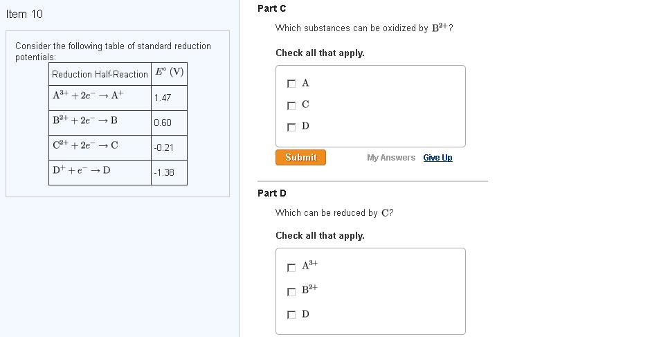 Solved Consider the following table of standard reduction | Chegg.com