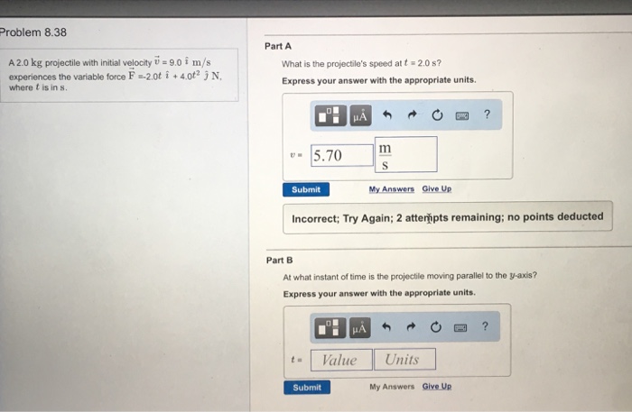 Solved A 2.0 kg projectile with initial velocity | Chegg.com