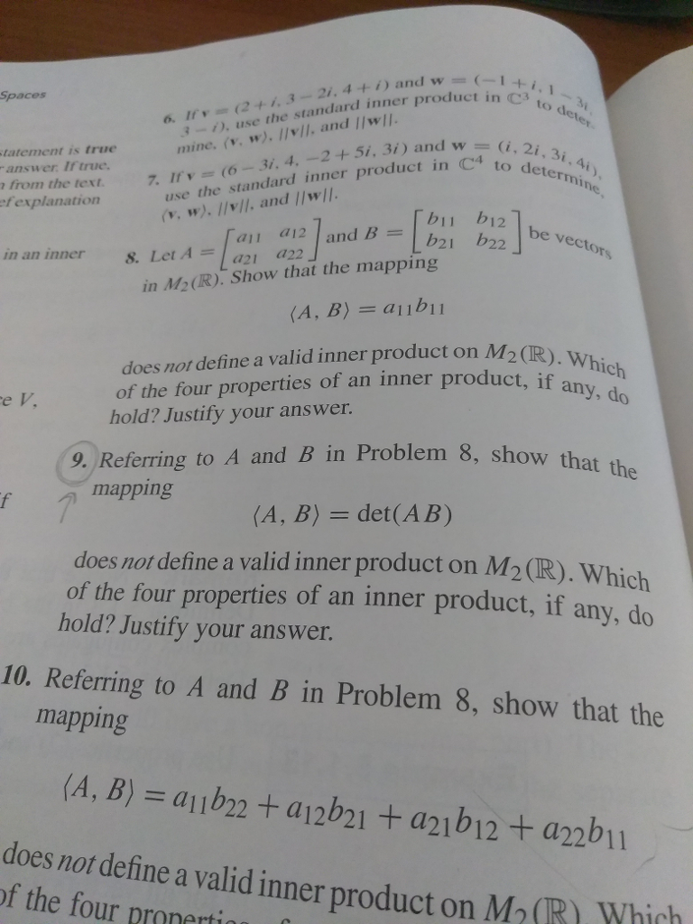 Solved To Dete Spaces 6 If V 2 I 3 2i 4 I And Chegg