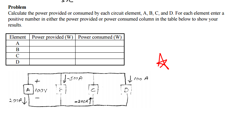 Solved Calculate the power provided or consumed by each | Chegg.com