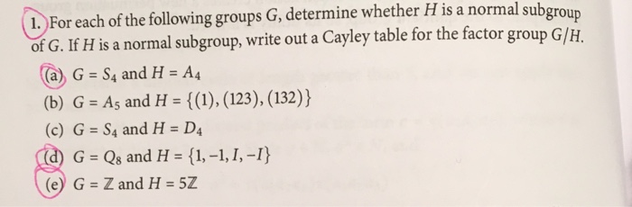 Solved For each of the following groups G, determine whether | Chegg.com