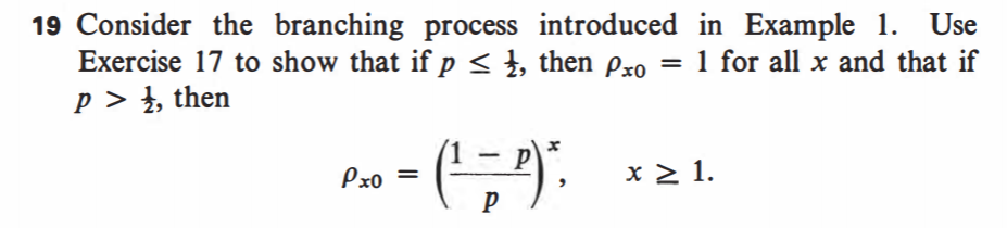 19 Consider the branching process introduced in | Chegg.com