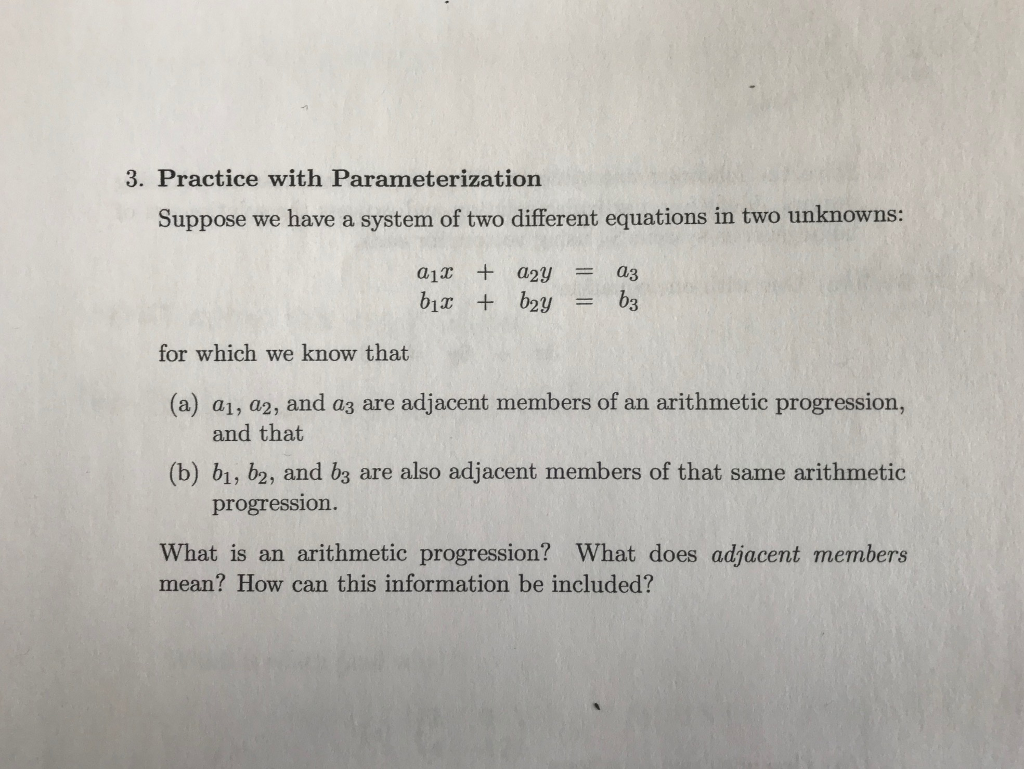 Solved 3. Practice with Parameterization Suppose we have a | Chegg.com