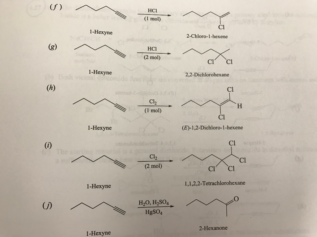 Solved (f) (g) (h) (j) 1-Hexyne 1-Hexyne l-Hexyne 1-Hexyne | Chegg.com