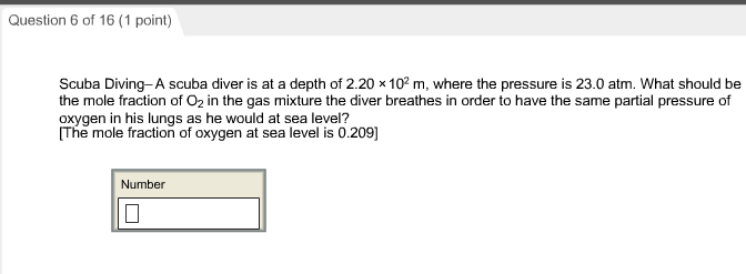 Solved Scuba Diving-A scuba diver is at a depth of 2.20 | Chegg.com