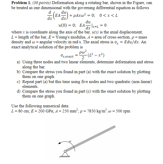 Solved Problem 1. (30 points) Deformation along a rotating | Chegg.com