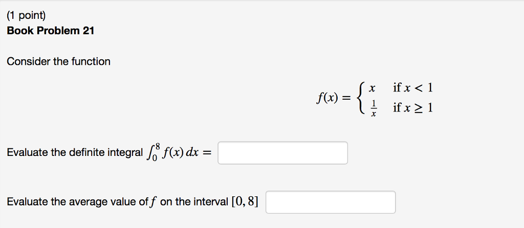 Solved (1 point) Book Problem 21 Consider the function | Chegg.com