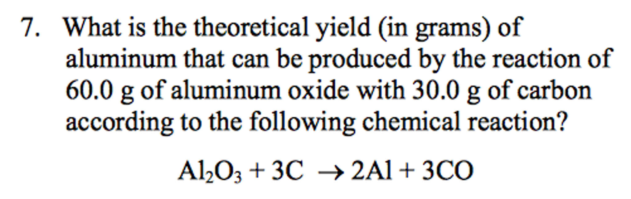 Solved What is the theoretical yield (in grams) of aluminum | Chegg.com