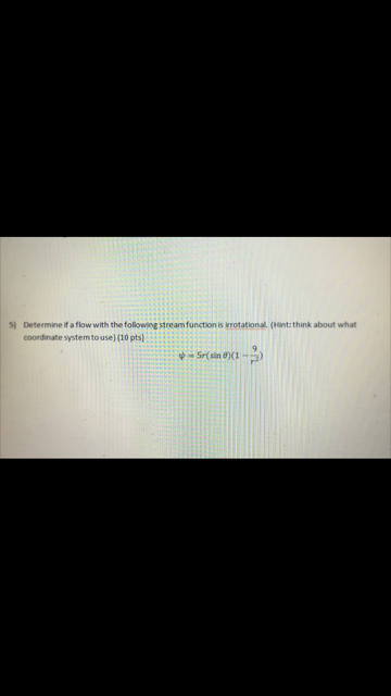 Solved Determine a flow with the following stream function | Chegg.com