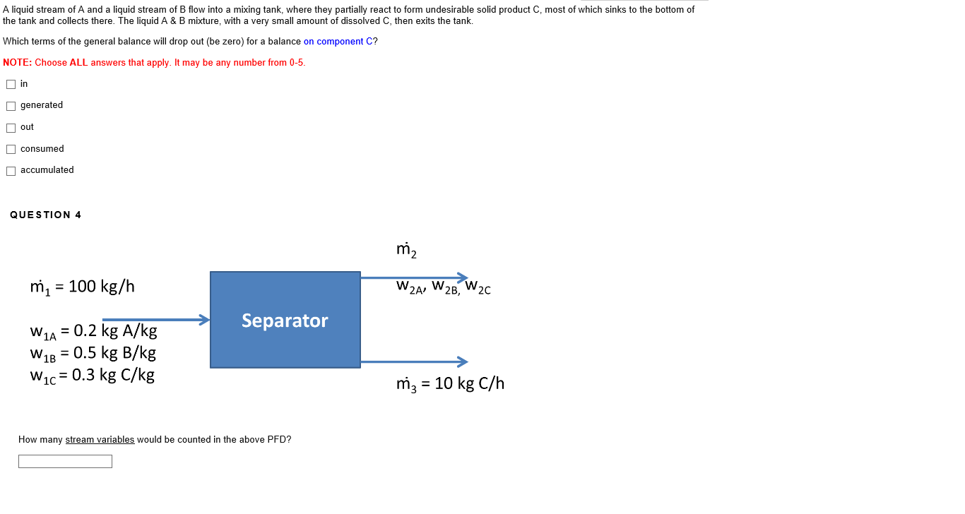 A liquid stream of A and a liquid stream of B flow | Chegg.com
