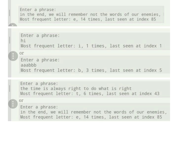 Solved The task is simple: find the most common letter in a | Chegg.com