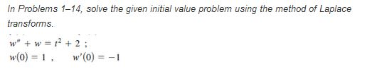 Solved In Problems 1-14, solve the given initial value | Chegg.com