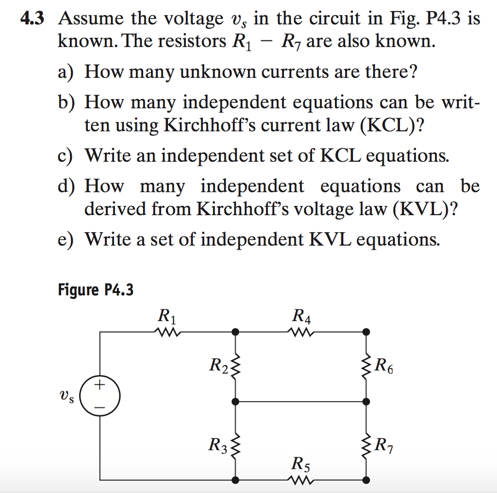 Solved 4.3 Assume the voltage vs in the circuit in Fig. P4.3 | Chegg.com