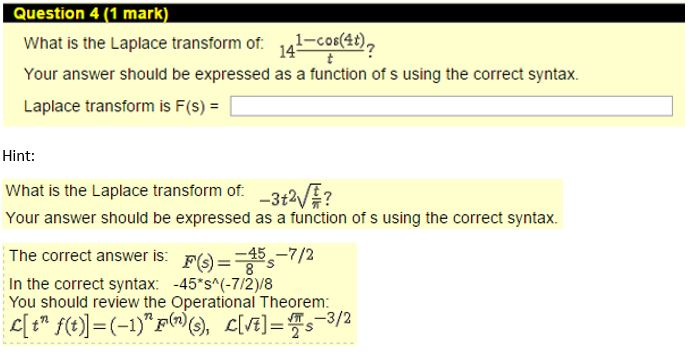 Solved What is the Laplace transform of: 14 1 - cos(4t)/t? | Chegg.com