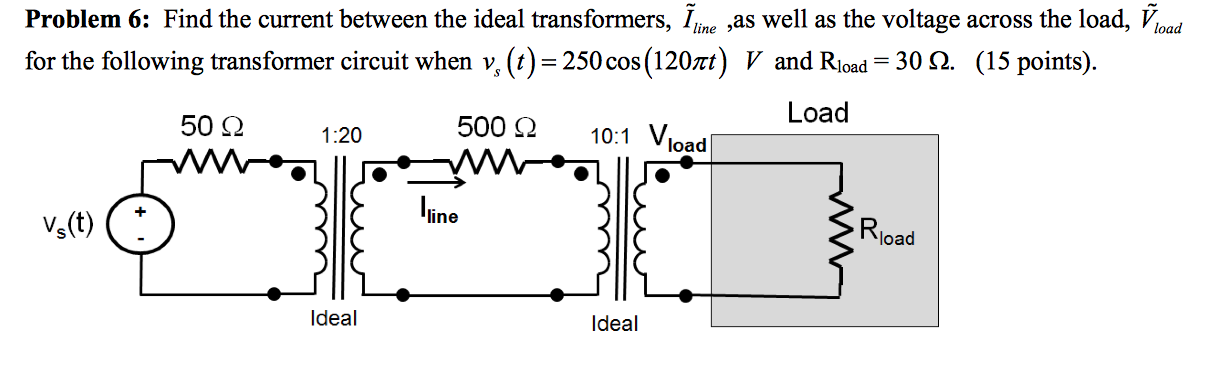 Solved Find the current between the ideal transformers, | Chegg.com