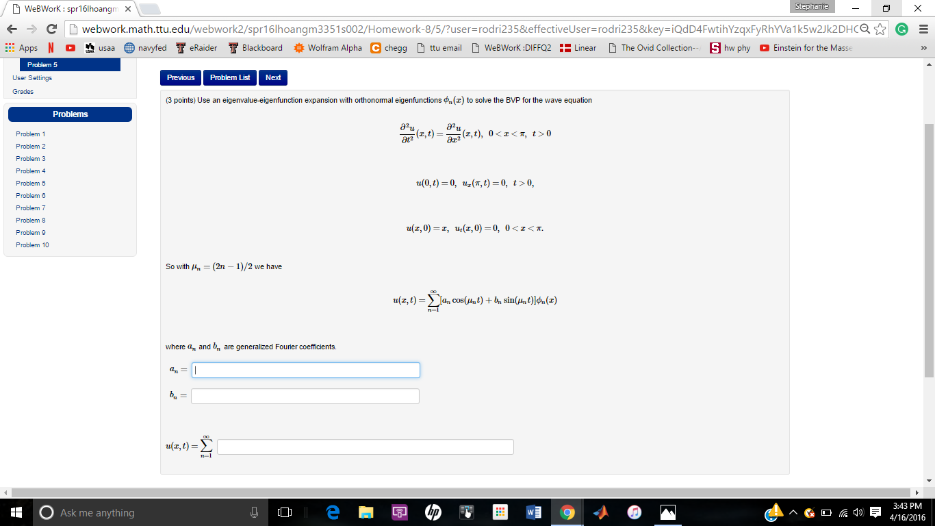 Use an eigenvalue - eigenfunction expansion with | Chegg.com