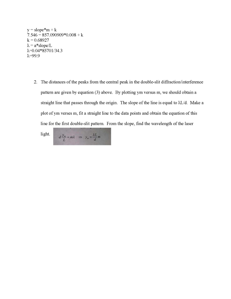 Solved Optics Question: Double Slit and Single Slit | Chegg.com