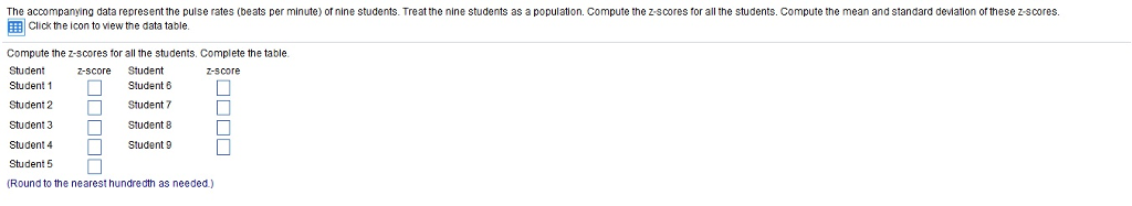 The accompanying data represent the pulse rates | Chegg.com
