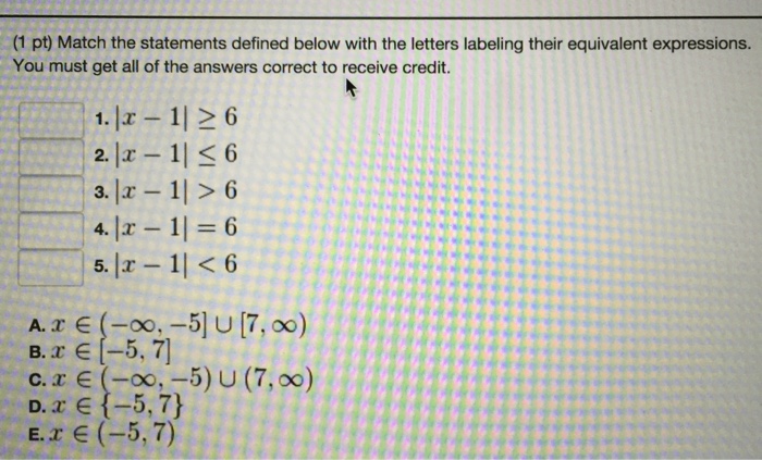 Solved Match the statements defined below with the letters | Chegg.com