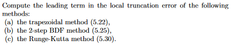 Solved Compute the leading term in the local truncation | Chegg.com