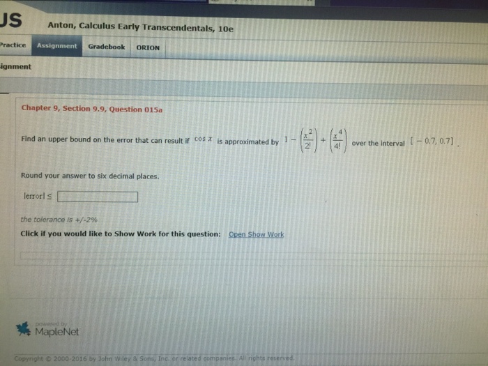 Solved Find an upper bound on the error that can result if | Chegg.com