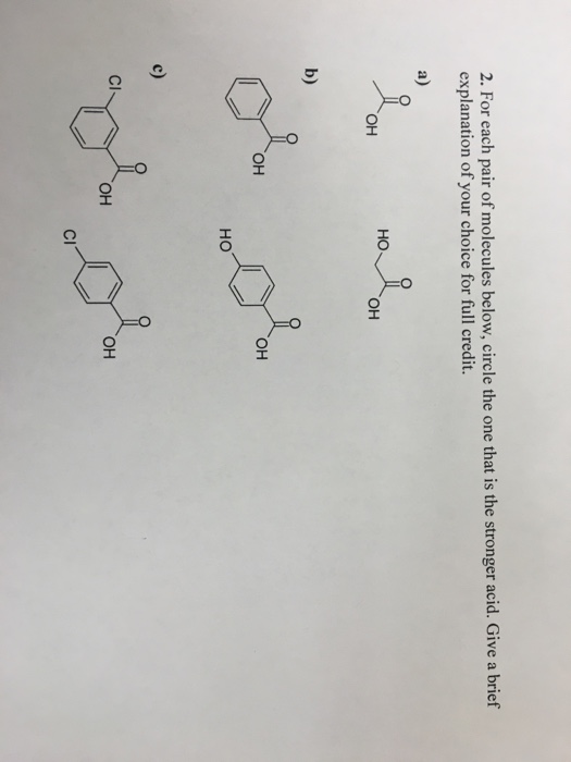 Solved For each pair of molecules below, circle the one that | Chegg.com