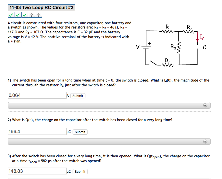 Solved 11-03 Two Loop RC Circuit #2 A circuit is constructed | Chegg.com