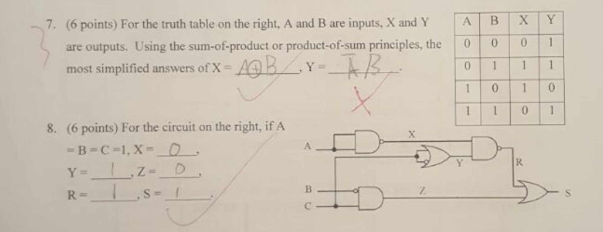 Solved Mechatronics,Q7 for the truth table on the right, | Chegg.com