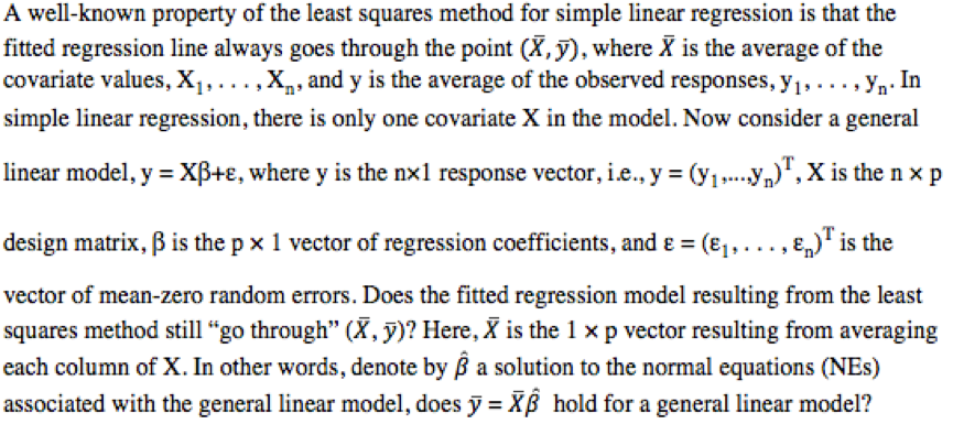 A well-known property of the least squares method for | Chegg.com
