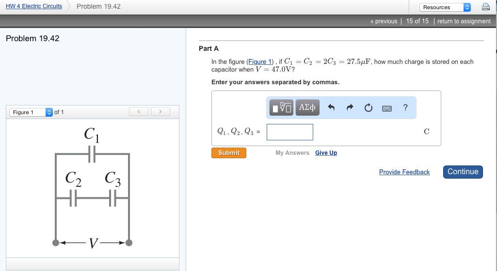 Solved Part A In the figure (Figure 1) , if C1 = C2 = 2C3 = | Chegg.com