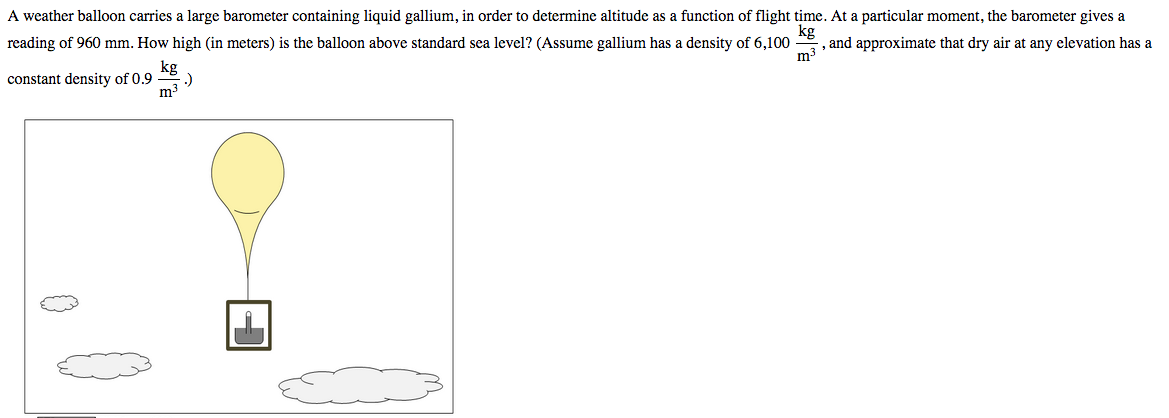 Solved A weather balloon carries a large barometer | Chegg.com