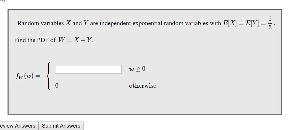 Solved Random variables X and Y are independent exponential | Chegg.com