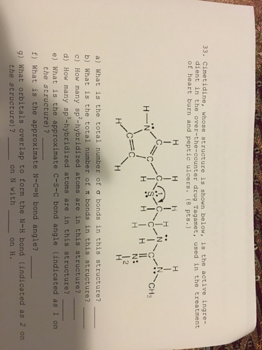 Solved Cimetidine, whose structure is shown below, is the | Chegg.com
