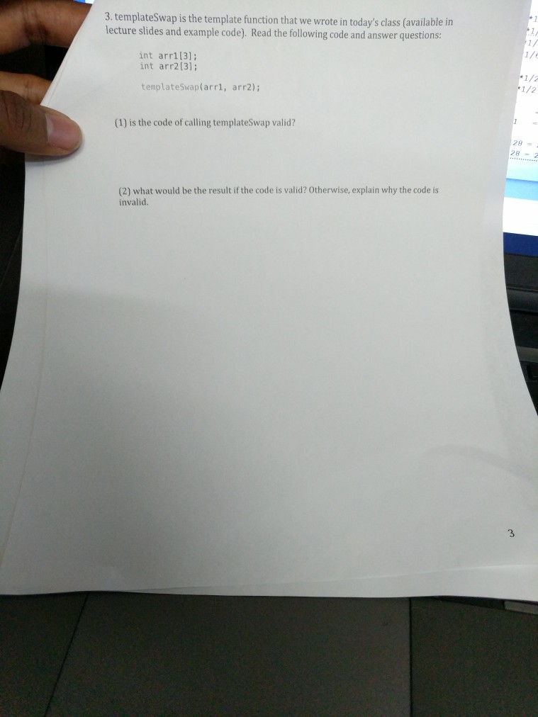 Name: 1. Programming: Write a template function to | Chegg.com